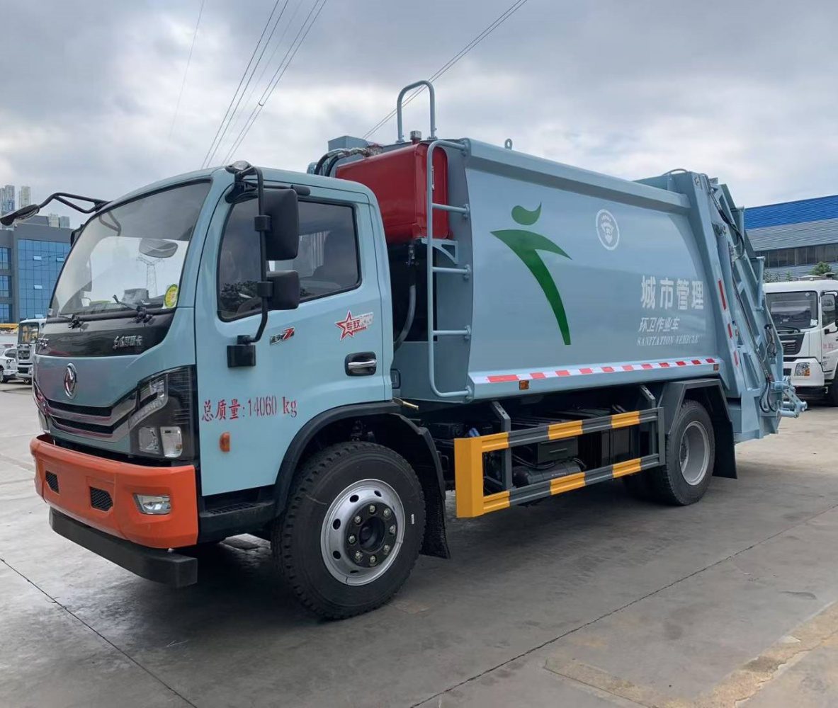 Dongfeng Diesel Waste Collection Truck 8CBM Garbage Trash Compactor ...